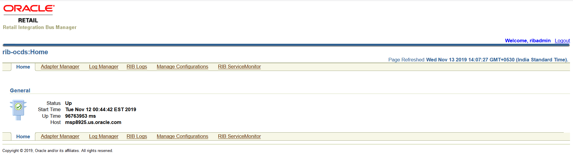 RIB Administration GUI